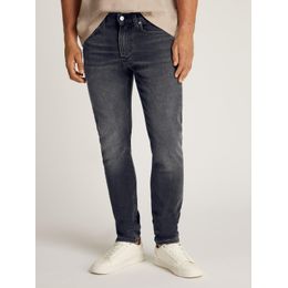 Herren Slim-fit-Jeans "SLIM TAPER", schwarz, Gr. 38, Calvin Klein Jeans, unifarben, Denim/Jeans, Obermaterial: 94% Baumwolle, 4% Elastomultiester, 2%