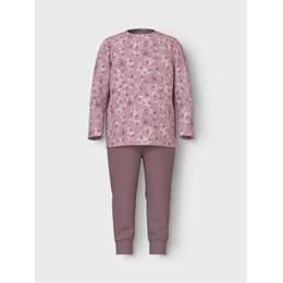 name it Mädchen Schlafanzug "NMFNIGHTSET MAUVE FLOWER NOOS", Gr. 86, lila, Jersey, Obermaterial: 95% Baumwolle, 5% Elasthan, bedruckt, geblümt,