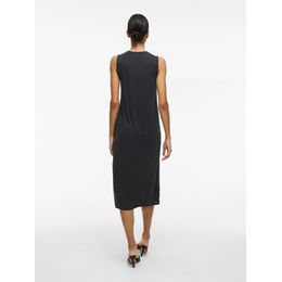 Vila Damen Sommerkleid "VIMODALA O-NECK S/L DRESS - NOOS", schwarz, Gr. S, unifarben, Jersey, Obermaterial: 70% Modal, 30% Polyester, Kleider