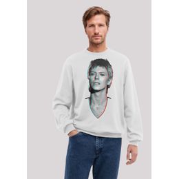 F4NT4STIC Herren Sweatshirt "TV Times Pop Star David Bowie Portrait 1977", wei&szlig;, Gr. S, Obermaterial: 80% Baumwolle, 20% Polyester, Sweatshirts,