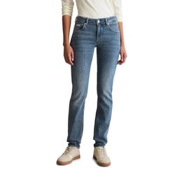 Marc O'Polo Damen Slim-fit-Jeans "aus Organic Cotton-Lyocell-Mix", blau, Gr. 33, MARC O'POLO DENIM, unifarben, Obermaterial: 60% Baumwolle, 39% Lyocell, 1%