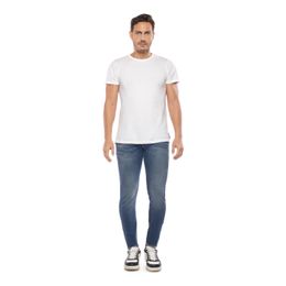 Damen Slim-fit-Jeans, blau, Gr. 33, Le Temps Des Cerises, 100% Baumwolle, Jeans, Im klassischen Design