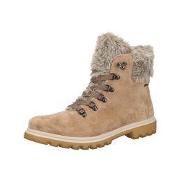 Legero Damen Schnürstiefelette "Legero Stiefelette Veloursleder", Gr. 42, beige, Veloursleder, Schuhe