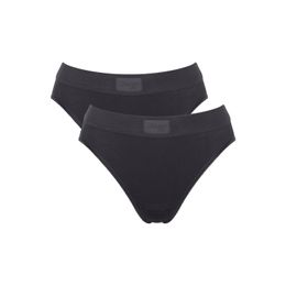 Sloggi Damen Slip "Slip Double Comfort Tai 2P 2er Pack", Gr. L, schwarz, Obermaterial: 93% Baumwolle CO. 7% Elasthan EL., Unterhosen