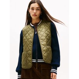 Tommy Hilfiger Damen Steppweste "LW PADDED REG QUILTED VEST", gr&uuml;n, Gr. XL, unifarben, Steppware, Obermaterial: 100% Nylon, Westen
