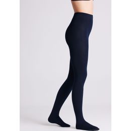 YSABEL MORA Damen Thermostrumpfhose "TIGHTS BASIC COLLECTION", Gr. L, blau, Obermaterial: 95% Polyester, 5% Elasthan, unifarben, Strumpfhosen, mit