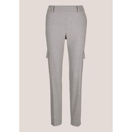 Madeleine Mode MADELEINE Damen Cargohose "Cargo-Hose Uni Cargohose mit Taschen, 7/8-L&auml;nge", grau, Modern, Gr. 18, Obermaterial: 66% Polyester PES. 32% Viskose CV.
