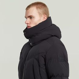 G-Star Raw G-STAR Herren Parka "G-Whistler Padded Hooded 2.0", schwarz, Gr. XXL, Web, Obermaterial: 100% Polyester, Jacken, mit Stehkragen, abnehmbare Kapuze