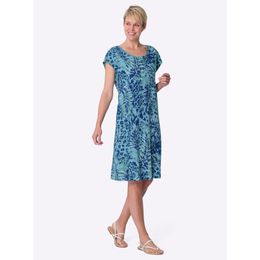 Damen Sommerkleid "Sommerkleid", blau, Gr. 56, animal-print, gemustert, mehrfarbig, 100% Baumwolle, Kleider