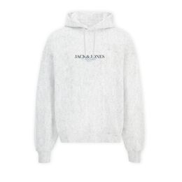 Jack & Jones JACK & JONES Herren Kapuzensweatshirt "JORBILLYBURG SWEAT HOOD FST", wei&szlig;, Gr. S, meliert, angeraute Sweatware, Obermaterial: 60% Baumwolle, 40%