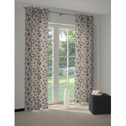Vorhang WIRTH, B:132cm H:255cm, schwarz, Polyester, Wohnzimmer, Gardinen, "Lisburn"