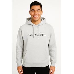 Jack & Jones JACK & JONES Herren Kapuzensweatshirt "JORBILLYBURG SWEAT HOOD FST", wei&szlig;, Gr. S, meliert, angeraute Sweatware, Obermaterial: 60% Baumwolle, 40%