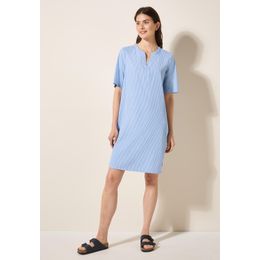 Cecil Damen Sommerkleid, blau, Gr. XL, gestreift, Web, 65% Baumwolle, 35% Modal, Kleider, knielang