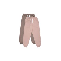 Minymo M&auml;dchen Sweathose "Sweathose MIGirls - Sweat pant (2-pack)"fossil, Gr. 152, Obermaterial: 60% Baumwolle CO. 40% Polyester PES., Hosen