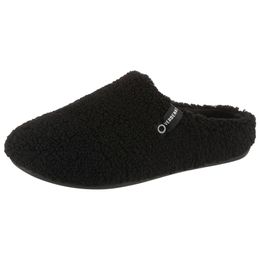 VERBENAS Herren Pantoffel, Gr. 43, schwarz, Textil, Schuhe, Homeslipper, Wohlfühlschuh, Hausschuh mit Label
