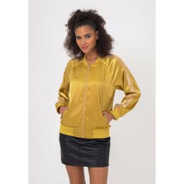 FRESHLIONS Damen Bomberjacke "Aurelia", gelb, Gr. L, unifarben, 100% Polyester, Jacken, im sportlichen Design