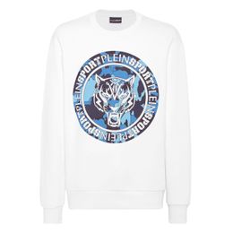 Plein Sport Herren Sweatshirt "Carbon Tiger", wei&szlig;, Gr. XS, Obermaterial: 88% Baumwolle, 12% Polyester, Sweatshirts