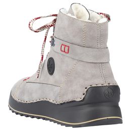 Rieker Damen Winterboots, Gr. 38, grau, Lederimitat, Schuhe, mit feiner Ziernaht