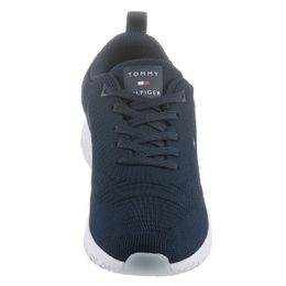 Tommy Hilfiger Herren Sneaker "CORPORATE KNIT RIB RUNNER", Gr. 43, blau, Textil, Schuhe, Freizeitschuh, Halbschuh, Schn&uuml;rschuh mit seitlicher