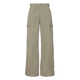 HUGO BLUE Damen Webhose "Holoma", gr&uuml;n, Gr. 42, unifarben, Web, Obermaterial: 100% Baumwolle, Hosen, mit Cargotaschen und Pattentaschen