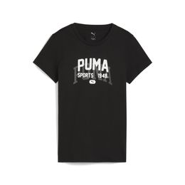 Puma Damen T-Shirt "Grafik Varsity T-Shirt Damen"schwarz, Gr. XS, bedruckt, Obermaterial: 100% Baumwolle; Rippe: 80% Baumwolle, 20% Polyester, Shirts