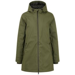 oxmo Damen Regenmantel "Regenjacke OXJanina", gr&uuml;n, Gr. XL, Obermaterial: 100% Polyurethan PU., M&auml;ntel
