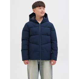 Jack & Jones Jungen Steppjacke "JJGLOBAL PUFFER JACKET JNR", blau, Gr. 152, JACK & JONES JUNIOR, unifarben, Web, Obermaterial: 100% Polyester, Jacken