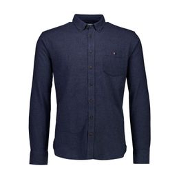 Bison Herren Flanellhemd "Bison Freizeithemd", blau, Gr. L, Obermaterial: 99% Baumwolle, 1% Elasthan, Hemden