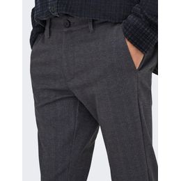 Only & Sons ONLY & SONS Herren Chinos "ONSMARK SLIM CHECK 020960 PANT", blau, Gr. 31, meliert, Web, Obermaterial: 64% Viskose, 31% Polyester, 5% Elasthan, Hosen
