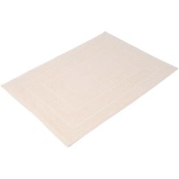 G&ouml;zze Badematte G&Ouml;ZZE, H:7mm, beige, Baumwolle (Bio-Baumwolle), Badematten, "BIO Frottier", Badvorleger, Frottier-Qualit&auml;t, mit Bord&uuml;re