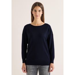 Strickpullover Cecil, Damen, Gr. L (42), urban dunkelblau, Stoff, 50% Viskose, 28% Polyester, 22% Nylon, unifarben, comfort fit normal, U-Boot-Ausschnitt, Bündchen, Pullover, aus softem Materialmix