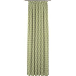 Vorhang Adam, B:145cm H:225cm, gr&uuml;n, Jacquard, Baumwolle (Bio-Baumwolle), Wohnzimmer, Gardinen, "Maroccan Shiraz", aus 100% Bio-Baumwolle