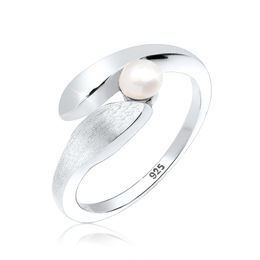 Elli Damen Perlenring "Perlen Weiß Rund 925 Sterling Silber", 58mm, ohne Stein, Silber 925 (Sterlingsilber), 1,5mm, silber, Silber 925