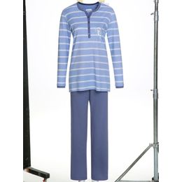 Ringella Damen Schlafanzug, Gr. 36, blau, 100% Baumwolle, Homewear-Sets