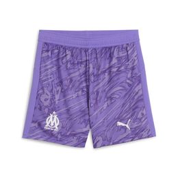 Puma M&auml;dchen Sporthose "Olympique de Marseille 25/26 Torwartshorts Jugendliche", lila, Gr. 176, bedruckt, Obermaterial: 100% Polyester, Hosen