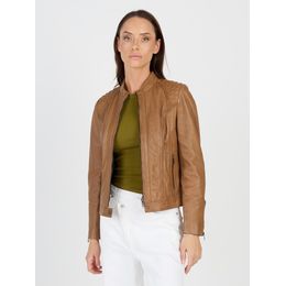 JCC Damen Bikerjacke "Cabira", braun, Gr. 36, Oberstoff: 100% Lammleder. Futter: 100% Polyester, Jacken