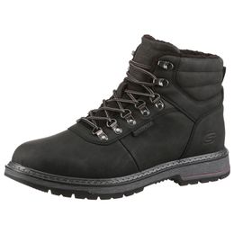 Skechers Herren Winterstiefel "CORADO-MEMPHIS", Gr. 41, schwarz, Lederimitat, Schuhe, Schn&uuml;rstiefel mit Warmfutter