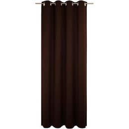 Vorhang WIRTH, B:130cm H:255cm, braun, Jacquard, Baumwolle, Polyester, Wohnzimmer, Gardinen, "Newbury"