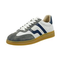Gant Herren Sneaker "Cuzmo", Gr. 41, wei&szlig;, Leder, Veloursleder, kontrastfarbene Details, Schuhe, Schn&uuml;rschuh, Retro Sneaker mit Wechselfu&szlig;bett