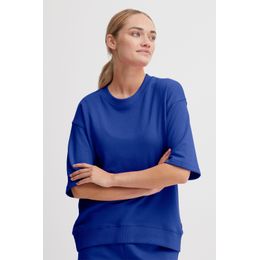 oxmo Damen Longpullover "Sweatshirt OXSafina", blau, Gr. XS, Obermaterial: 65% Baumwolle CO. 35% Polyester PES., Sweatshirts