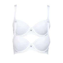 LISCA Damen Schalen-BH "2er Pack Schalen BH Alegra", Gr. 85, wei&szlig;, Obermaterial: 83% Polyamid PA. 17% Elasthan EL., BHs