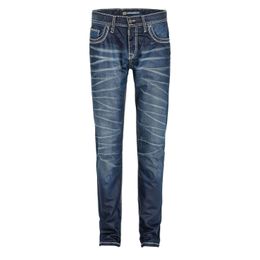 Cipo & Baxx CIPO & BAXX Herren Slim-fit-Jeans "Jeans", blau, Gr. 33, unifarben, 99% Baumwolle, 1% Elasthan, Jeans, mit scharfen Waschdetails, CD-471
