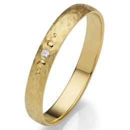 Firetti Damen Trauring "Schmuck Geschenk Gold 375 Hochzeit Ehering "LIEBE"", 66, 0,01 SI = kleine Einschl&uuml;sse mit Brillant, Gelbgold 375, 3mm, gold,