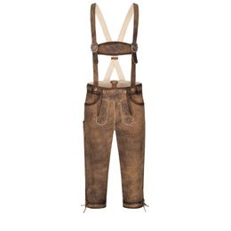 N&uuml;bler N&Uuml;BLER Herren Trachtenlederhose "Lederhose Kniebund Schorsch", braun, Gr. 50, Obermaterial: 100% Lammleder LEL., Hosen