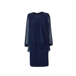 GOLDNER Damen 2-in-1-Kleid "Kleid mit feinem Chiffonjäckchen", blau, Gr. 44, Obermaterial: 97% Polyester PES. 3% Elasthan EL., Kleider