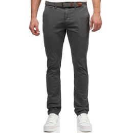 INDICODE Herren Chinos "INGeoport", grau, Gr. 32, unifarben, Web, Obermaterial: 98% Baumwolle, 2% Elasthan, Hosen