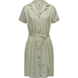 Ragwear Damen Sommerkleid "Sawira", gr&uuml;n, Gr. L, Material: 100% Lyocell, Kleider, Gemustertes Midikleid mit Knopfleiste