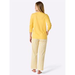 w&auml;schepur W&Auml;SCHEPUR Damen Schlafanzug, Gr. 36, gelb, 100% Baumwolle, Homewear-Sets