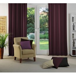 Vorhang WIRTH, B:130cm H:145cm, lila, Jacquard, Baumwolle, Polyester, Wohnzimmer, Gardinen, "Newbury"