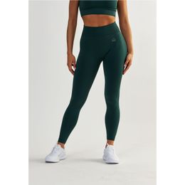 BESHAPED Damen Trainingstights "Opschieten", gr&uuml;n, Gr. XS, unifarben, 90% Nylon, 10% Elasthan, Hosen, mit hoher Elastizit&auml;t